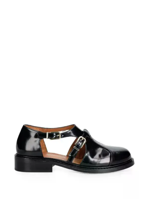 BILLI BI A9706 Buckle-fastening Cut-out Derby Shoes - Black