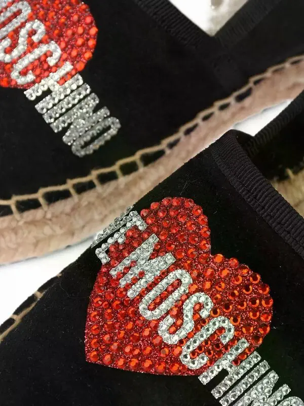 Moschino Rhinestone-logo Platform Espadrilles