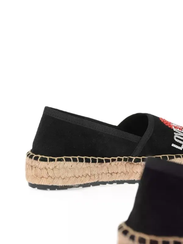 Moschino Rhinestone-logo Platform Espadrilles
