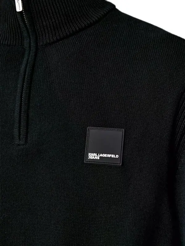 Karl Lagerfeld Quarter-zip Logo-patch Sweater