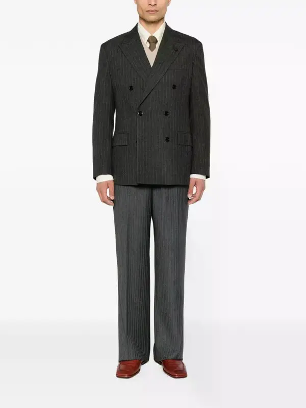 LARDINI Pinstripe-pattern Double-breasted Blazer