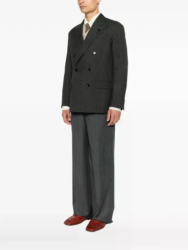 LARDINI Pinstripe-pattern Double-breasted Blazer