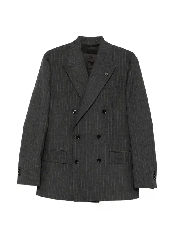 LARDINI Pinstripe-pattern Double-breasted Blazer
