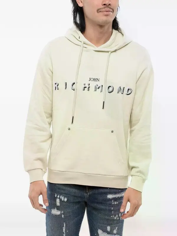 John Richmond Embroidered-logo Brushed Hoodie