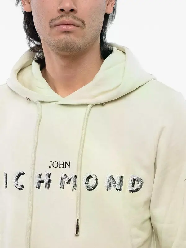 John Richmond Embroidered-logo Brushed Hoodie