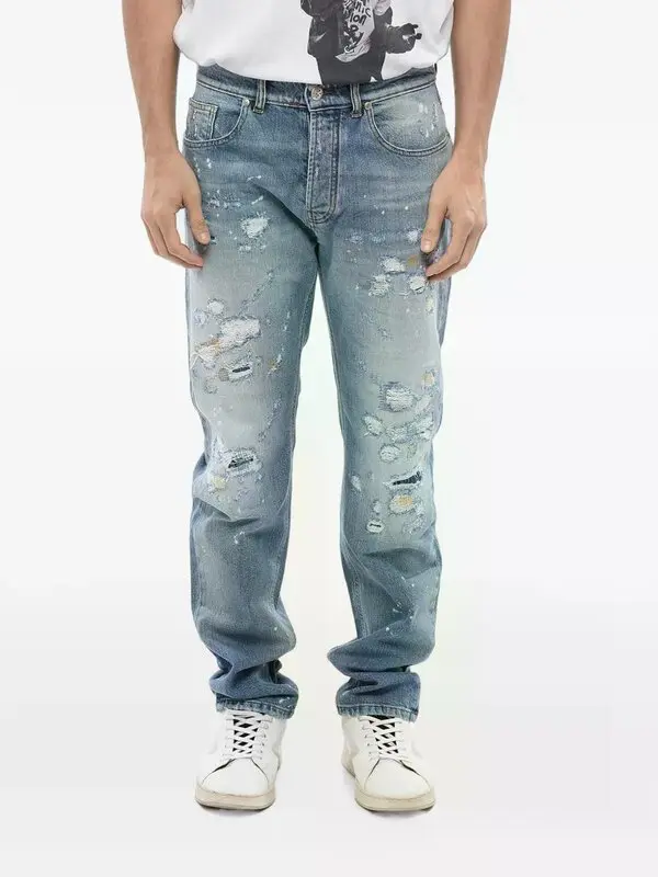 John Richmond Distressed-effect Regular-fit Jeans