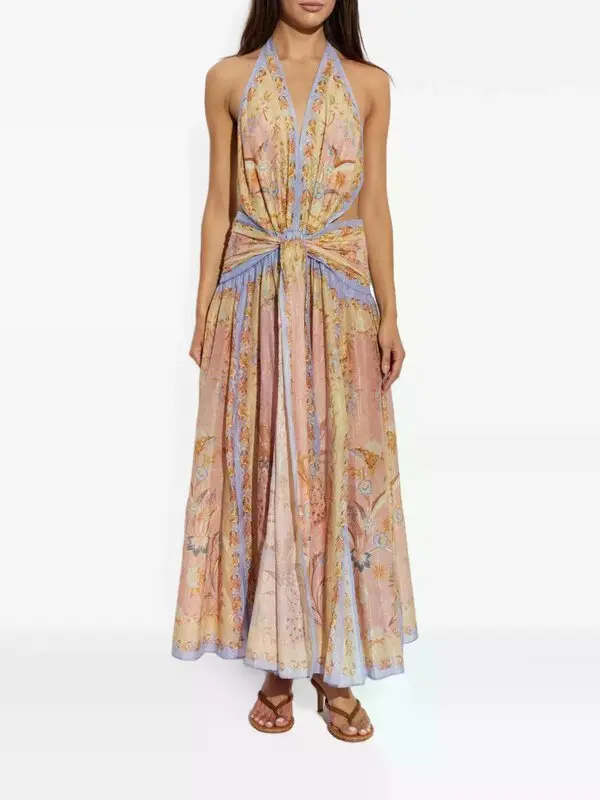 Zimmermann Floral-print Halterneck Maxi Dress