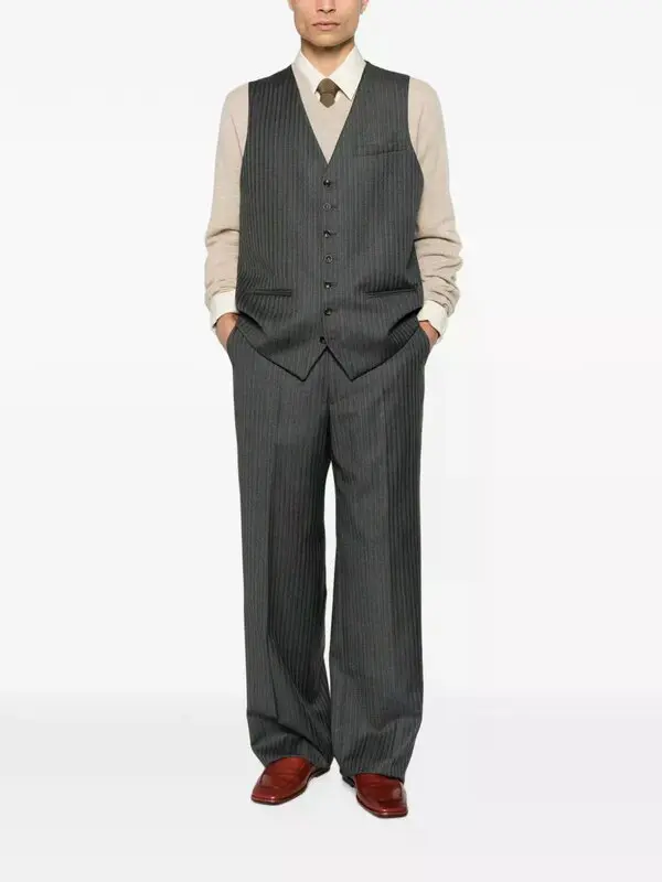 REVERES 1949 Pinstripe-pattern Buckle-strap Gilet
