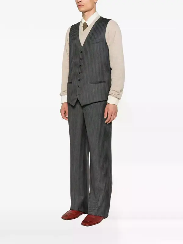 REVERES 1949 Pinstripe-pattern Buckle-strap Gilet