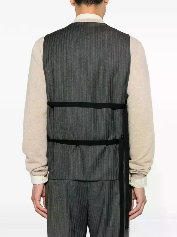 REVERES 1949 Pinstripe-pattern Buckle-strap Gilet