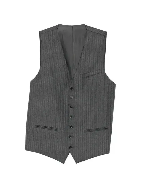 REVERES 1949 Pinstripe-pattern Buckle-strap Gilet - Grey