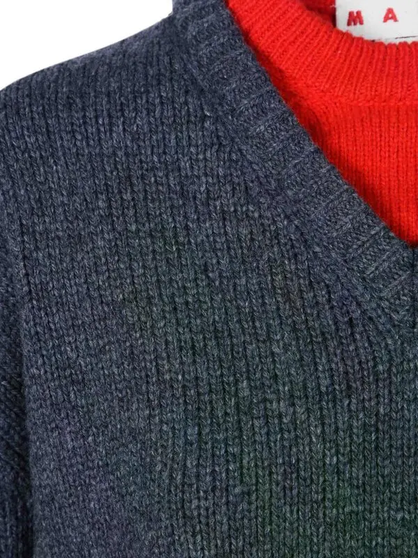 Marni Chevron-pattern Layered-effect Sweater