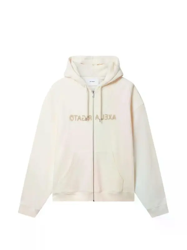 Axel Arigato Rhys Logo-embroidered Zip-up Hoodie - Neutrals