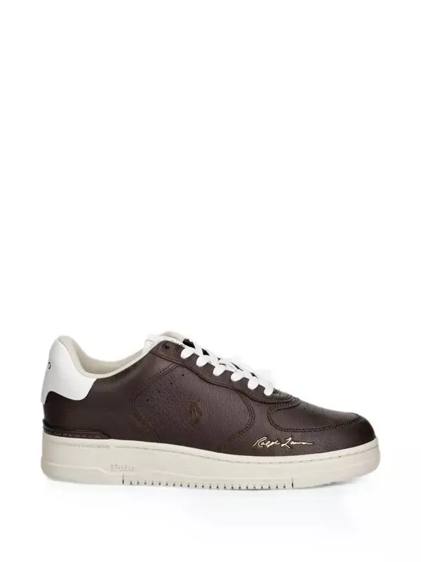 Polo Ralph Lauren Logo-embroidered Calf Leather Sneakers - Brown