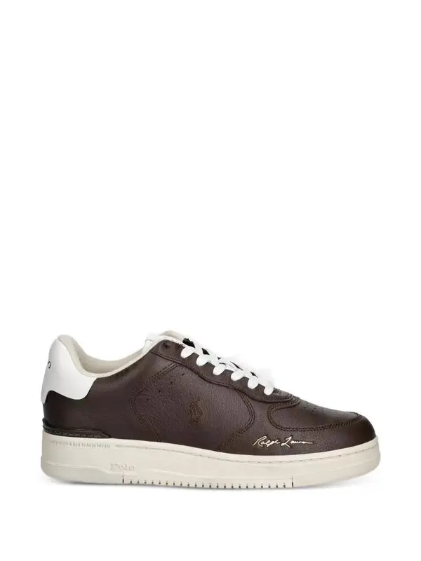 Polo Ralph Lauren Logo-embroidered Calf Leather Sneakers - Brown