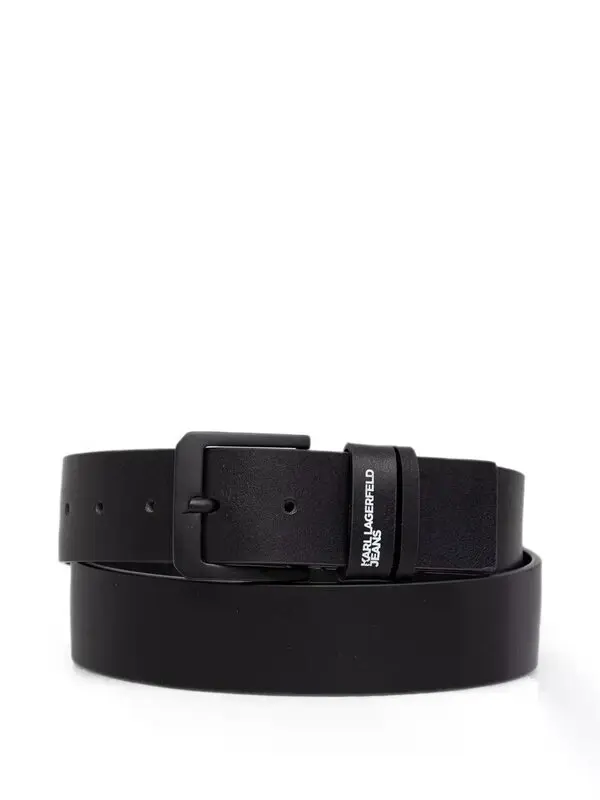 Karl Lagerfeld Logo-print Buckle-fastening Belt - Black