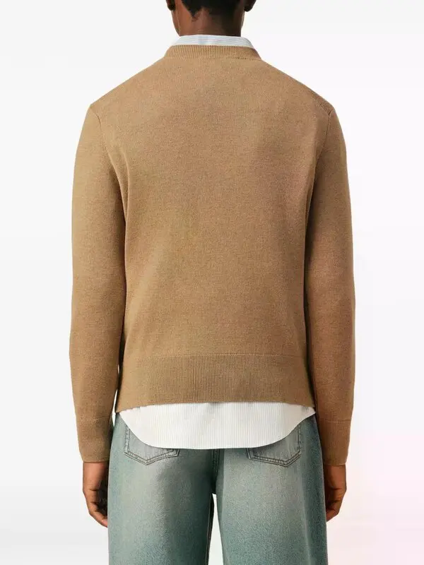 AMI Paris Crewneck Wool Sweater With De Coeur Embroidery