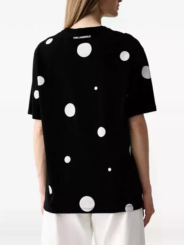 Karl Lagerfeld Polka-dot Logo-patch T-shirt
