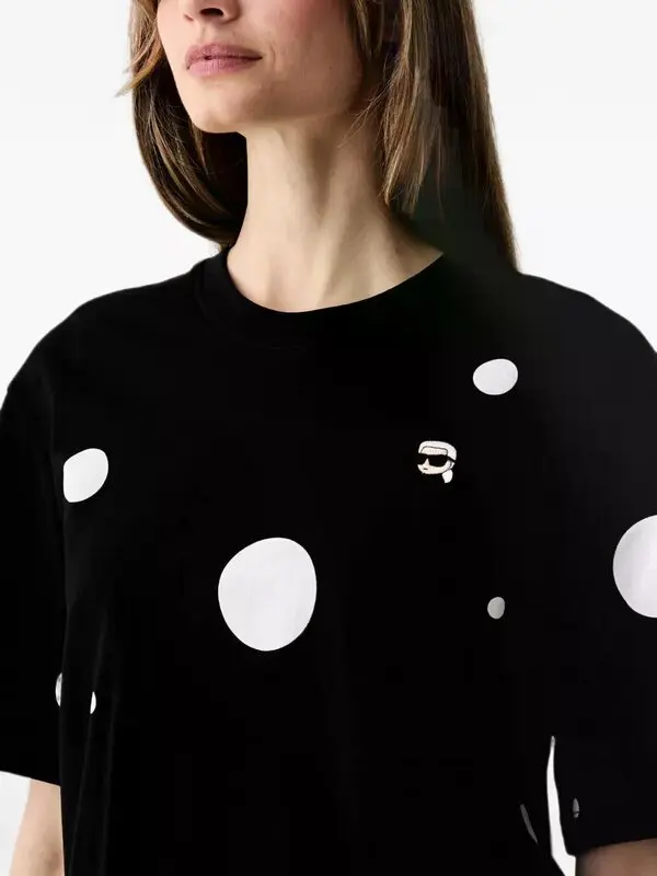 Karl Lagerfeld Polka-dot Logo-patch T-shirt