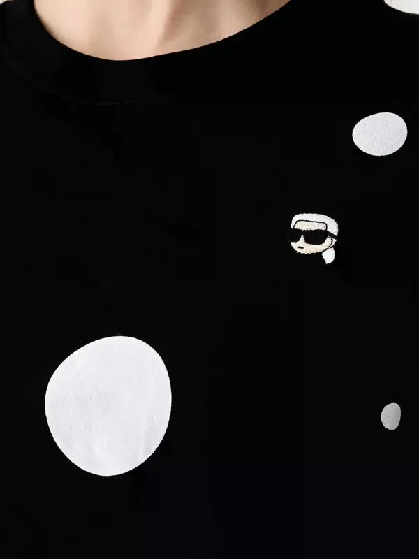 Karl Lagerfeld Polka-dot Logo-patch T-shirt