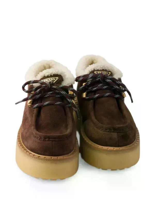 Prada Shearling Lined Suede Booties