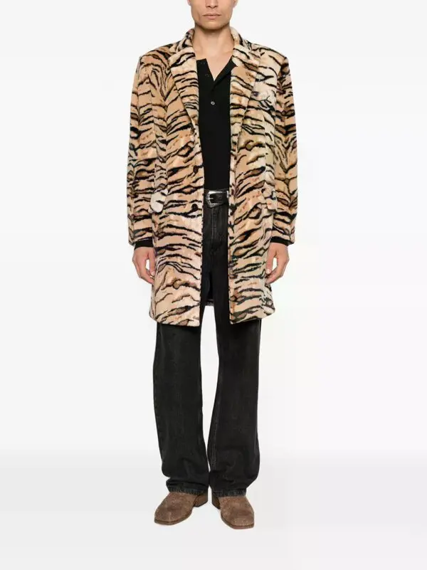 REVERES 1949 Notched-lapel Faux Fur Coat