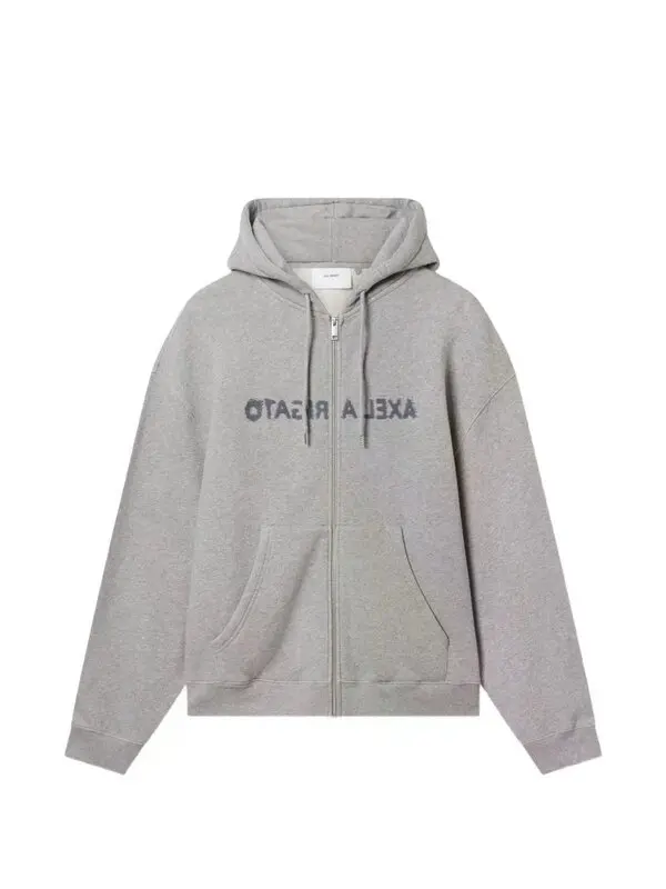 Axel Arigato Rhys Logo-embroidered Zip-up Hoodie - Grey