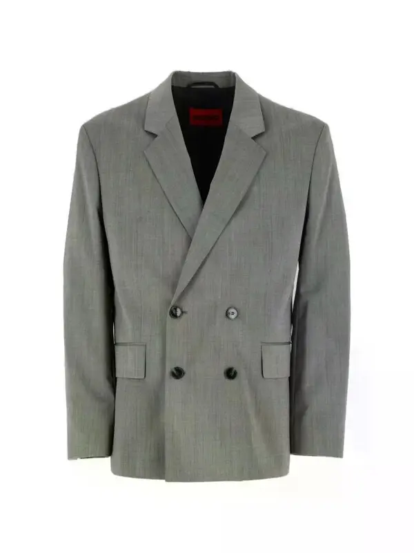 Hugo Double-breasted Peak-lapel Jacket - Grey