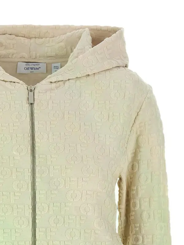 Off-White Logo-jacquard Zip-up Hoodie