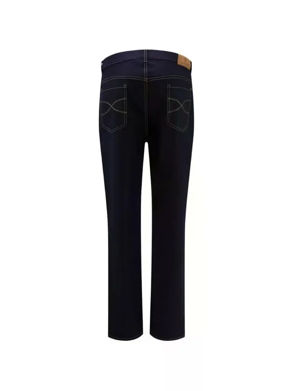 Brunello Cucinelli Contrast-stitch Logo-embroidered Trousers