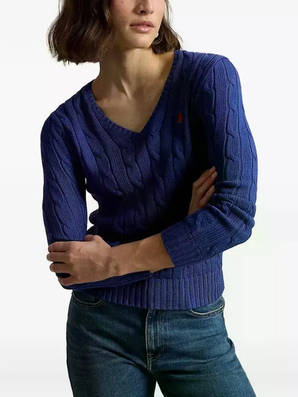 Polo Ralph Lauren Cable-knit V-neck Sweater - Blue