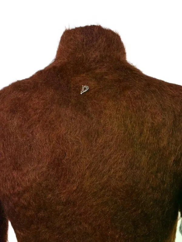 DONDUP Brushed-effect Roll-neck Sweater - Brown