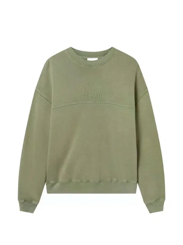 Axel Arigato Gens Logo-embroidered Washed Sweater - Green