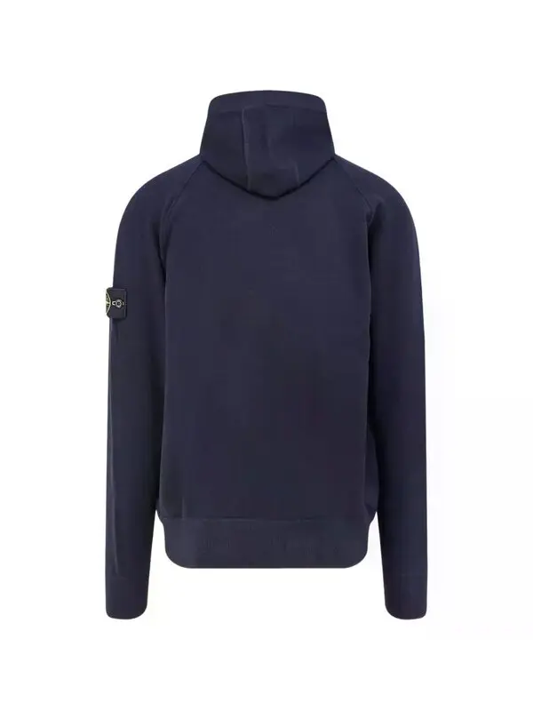 Stone Island Logo-patch Zip-up Hoodie - Blue