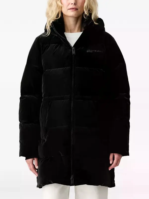 Karl Lagerfeld Quilted Zip-up Coat - Black