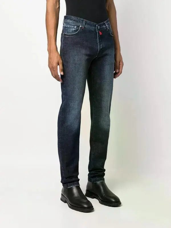 Kiton Dark-wash Straight-leg Jeans - Blue