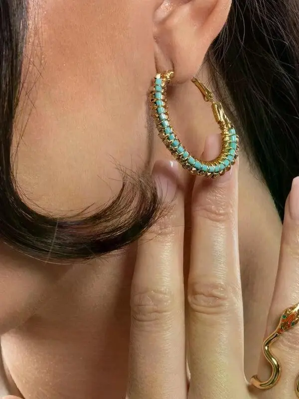 Gas Bijoux Lyre Lucky Hoop Earrings