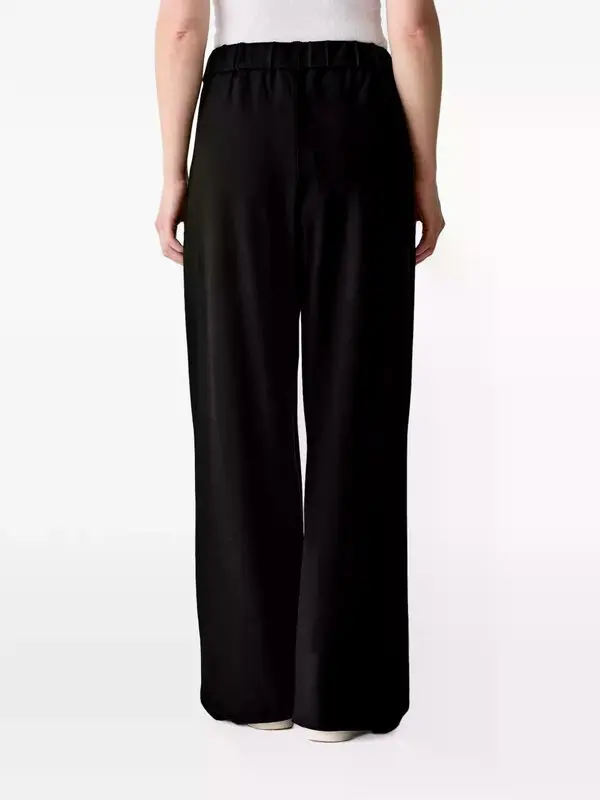 Karl Lagerfeld Logo-drawstring Wide-leg Trousers - Black