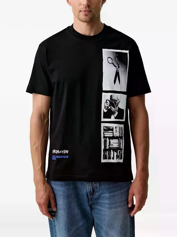 Karl Lagerfeld Graphic-print Crew-neck T-shirt - Black