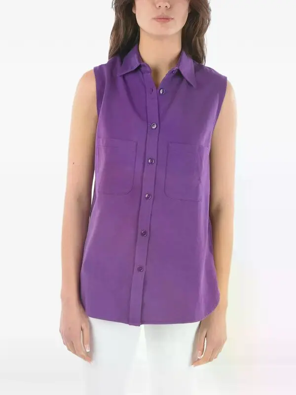 Woolrich Sleeveless Chest-pocket Shirt - Purple