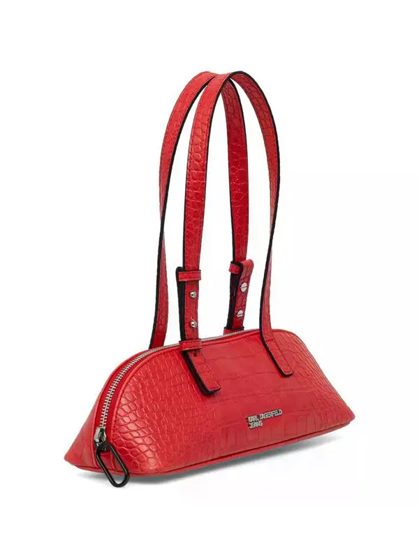 Karl Lagerfeld Croc-effect Logo-plaque Tote Bag - Red