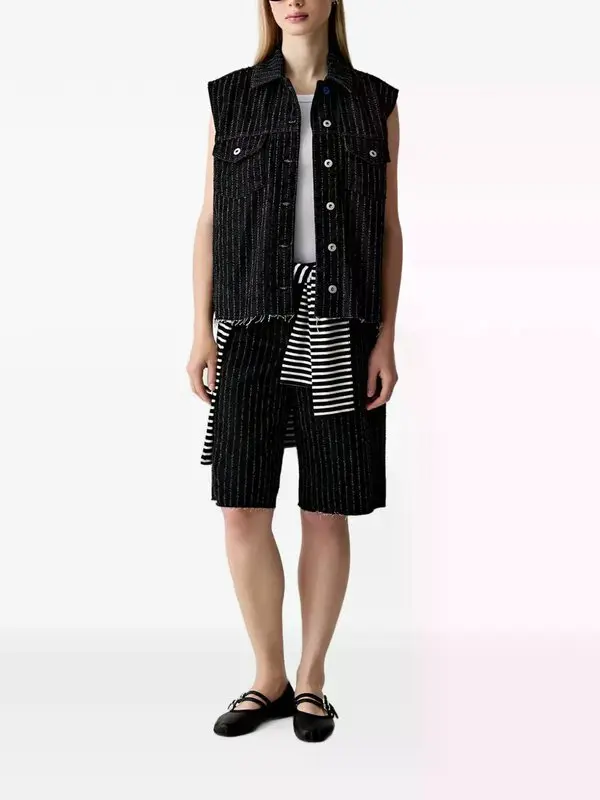 Karl Lagerfeld Pinstripe-pattern Sleeveless Jacket