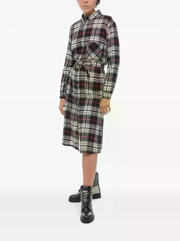 Woolrich Checked Shirt Midi Dress - Black
