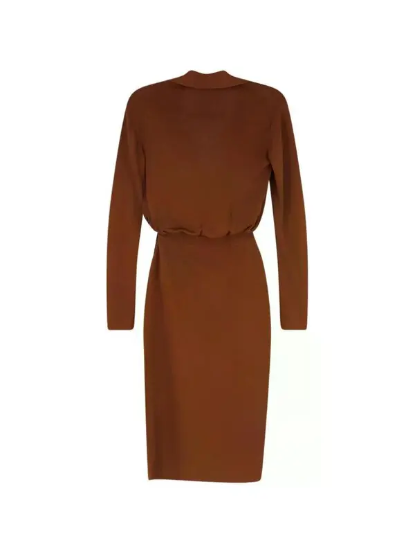 Elisabetta Franchi Charm Detail V-neck Dress - Brown