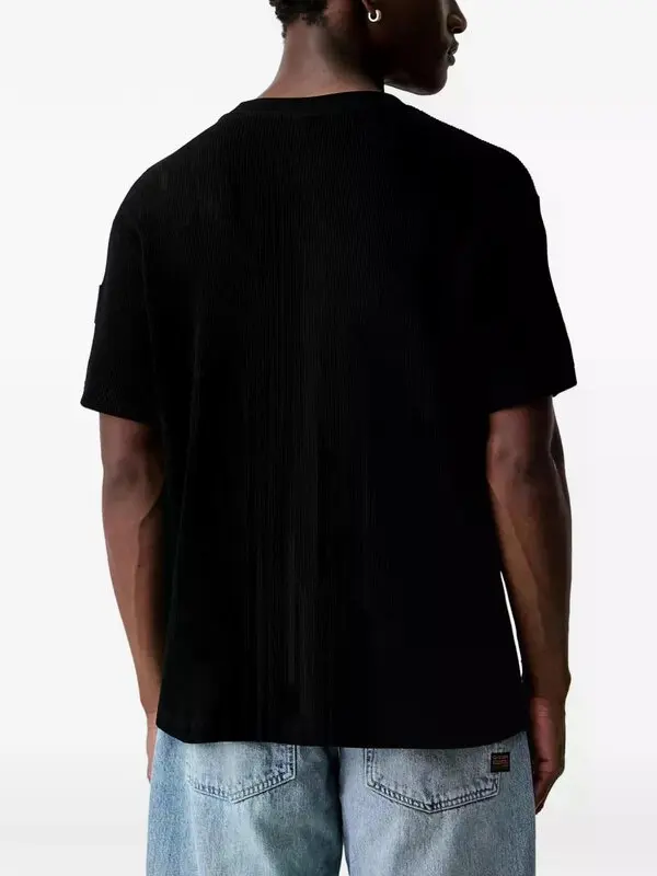 Karl Lagerfeld Ribbed-knit Logo-patch T-shirt