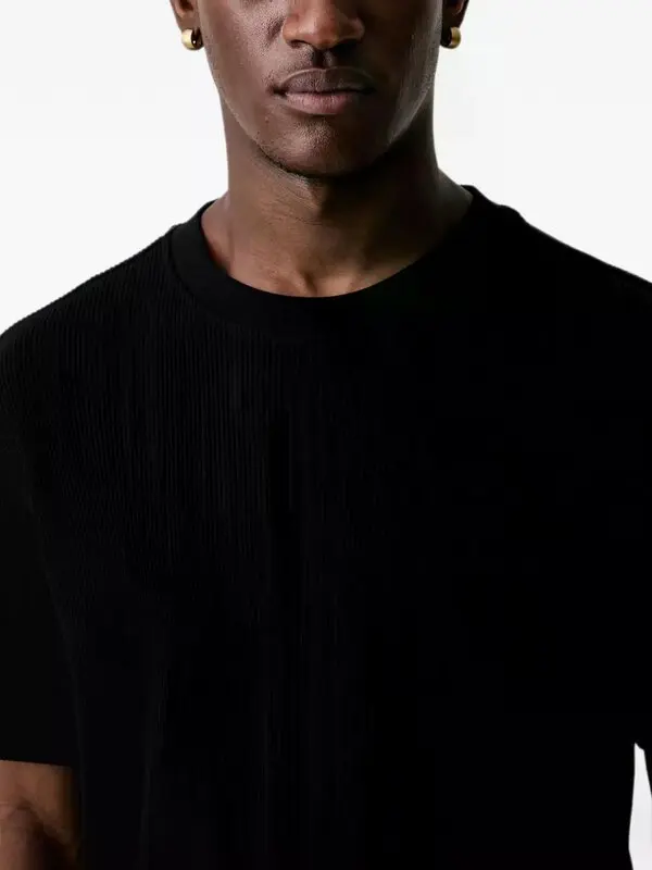 Karl Lagerfeld Ribbed-knit Logo-patch T-shirt