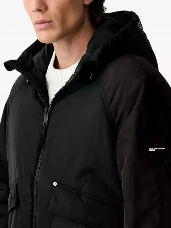 Karl Lagerfeld Hooded Raglan-sleeve Jacket