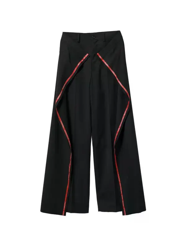 Junya Watanabe Wide-leg Taping Trousers - Black