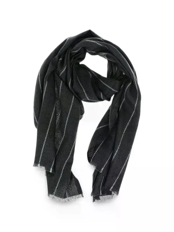 Zegna Stripe-print Fringed Scarf