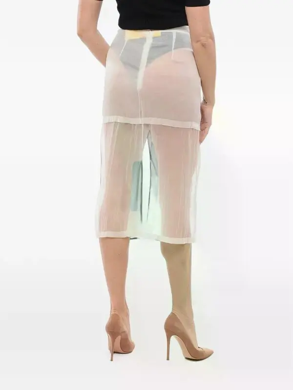 SUPER BLOND Silk Midi Skirt - Neutrals